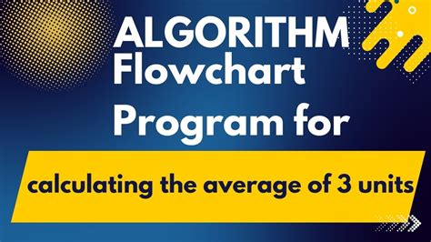 Algorithm Flowchart And Program For Calculating The Average Of 3