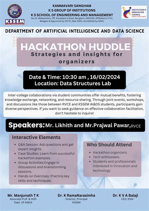 kssem ai ds on linkedin hackathon workshop organizers rvce kssem