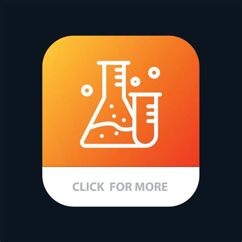 Flask Tube Lab Science Mobile App Button Android And Ios Line Version 13147721 Vector Art At