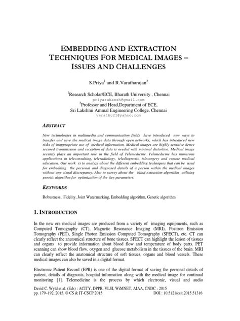 Embedding And Extraction Techniques For Medical Images Issues And