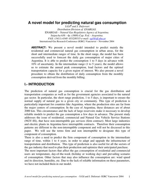 Pdf Novel Model For Predicting Natural Gas Consumption