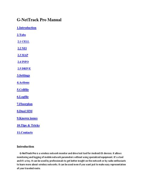 G Nettrack Pro Manual 2 Tabs Pdf 4 G Mobile Phones