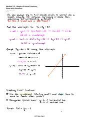 Module Graphs Of Linear Functions Piece Wise Functions Pdf Module Graphs Of Linear
