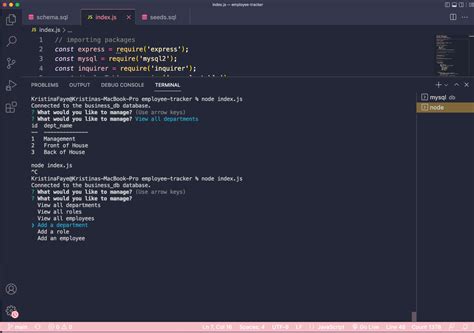 GitHub KGlinoga Employee Tracker