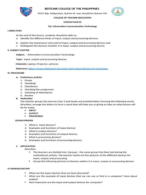 lp ict 1 pdf input output computing