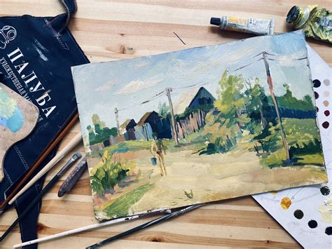 Пейзаж в технике масляной живописи