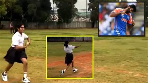 Young Girl Tries To Emulate Jasprit Bumrah Bowling Action Viral Video