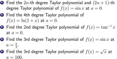 Solved Find The 2n Th Degree Taylor Polynomial And 2n 1 Th