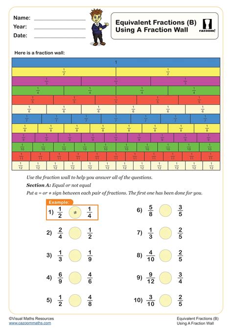 Equivalent Fractions Using Fraction Walls B Fun And Engaging Ks2