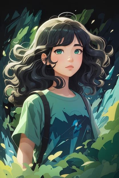 Premium Ai Image Cute Anime Character Girl Wavy Hair