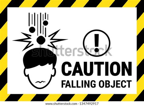 Falling Objects Caution Sign Symbol Illustration Stock Vector Royalty