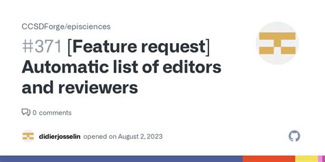 Feature Request Automatic List Of Editors And Reviewers · Issue 371