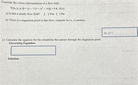 Solved Consider The Vector Representation Of A Flow Field Chegg