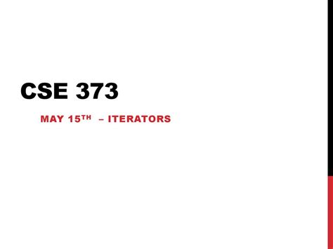 Cse 373 May 15th Iterators Ppt Download