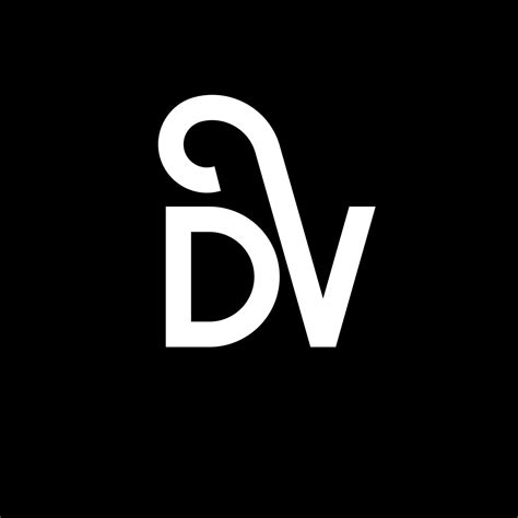 Dv Letter Logo Design On Black Background Dv Creative Initials Letter