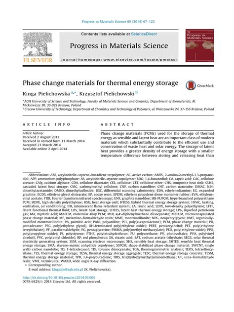 Pielichowska 2014 Promatsci Review Pcm For Tes Pdf Phase Matter