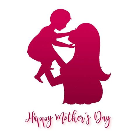 Dibujar A Mano Feliz Día De La Madre Madre E Hijo Amor Fondo De Tarjeta