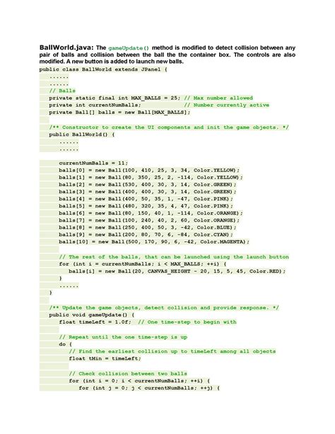 Java Programming Tutorial 134 Ballworld The Gameupdate Method Is