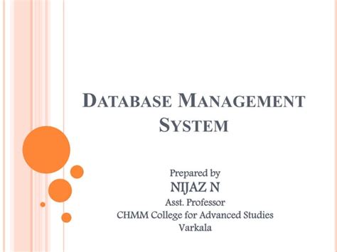 Database Management Systems Management Information System Ppt Free Download