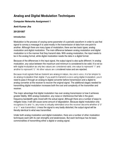 analog and digital modulation techniques pdf modulation frequency modulation