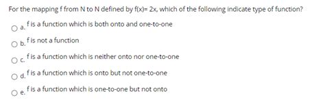 solved for the mapping ffrom n to n defined by f x 2x