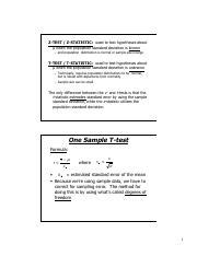 Z And T Hypothesis Tests Pdf Z TEST Z STATISTIC Used To Test Hypotheses About When The
