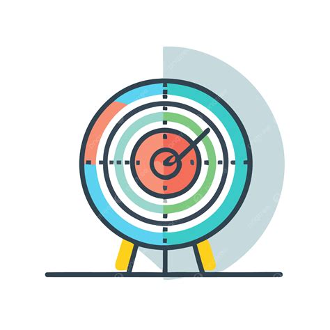 평면 벡터 일러스트 레이 션 흰색 배경에 타겟팅하는 단순한 다채로운 아이콘 그림자 없음 작은 프레임 중앙 Png 일러스트 및 벡터 에 대한 무료 다운로드 Pngtree