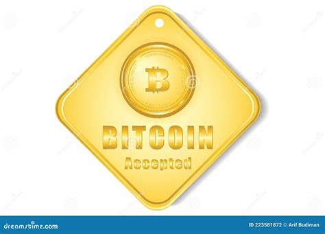 Bitcoin Signboard With Golden Colour Crypto Currency Vector Eps10 Stock Vector Illustration