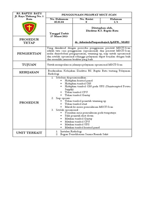spo penggunaan pesawat msct scan radiologi pdf