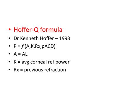 Iol Power Calculation Formulae Pptx