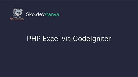 php excel via codeigniter forum coding indonesia