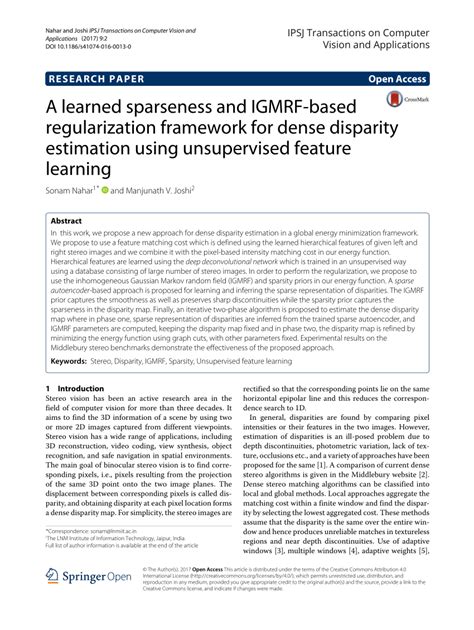 pdf a learned sparseness and igmrf based regularization framework for