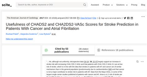 [citation Report] Usefulness Of Chads2 And Cha2ds2 Vasc Scores For Stroke Prediction In Patients