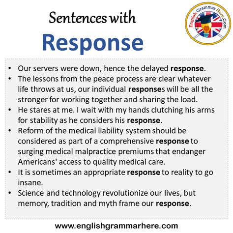 Sentences With Response Response In A Sentence In English Sentences