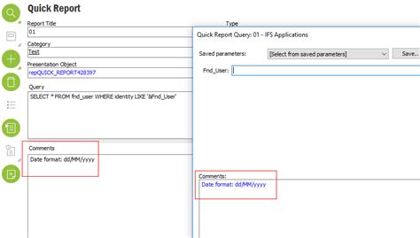 quick report data between two parameter dates ifs community