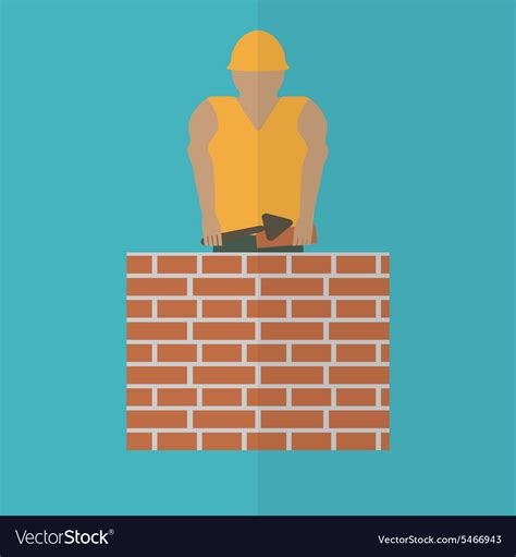 Construction Worker Flat Icon Editable And Design Vector Image