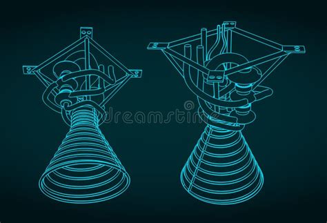 Rocket Engine Blueprints Stock Vector Illustration Of Industrial