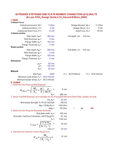 Aisc Connection 2nd Edition 2 2 Bolts Conn Between Tub Col And I Beam Pdf Continuum