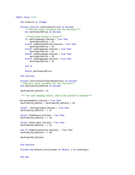 Ublic Class Form1 Public Class Form Dim Products As Integer Private