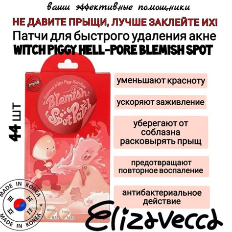 Патчи от прыщей Elizavecca Witch Piggy Hell-Pore Blemish Spot Patch ...