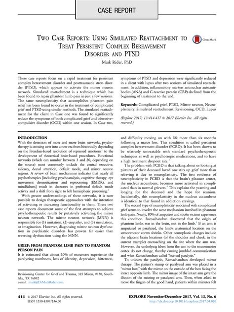 Using Simulated Reattachment To Treat Persistent Complex Bereavement Disorder And Ptsd Pdf