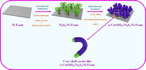 Schematic Fabrication Of Core‐shell Nanostructured α‐co Oh 2 Ni3s2 Ni Download Scientific