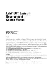 Labview Basics II Pdf LabVIEW Basics II Development Course Manual Course Software Version 8