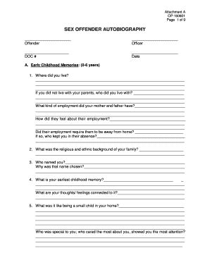 Fillable Online SEX OFFENDER AUTOBIOGRAPHY Fax Email Print PdfFiller