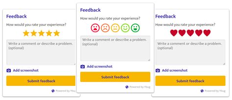 Feedback Widget More Fun With Heart And Emoji Ratings Ybug Io