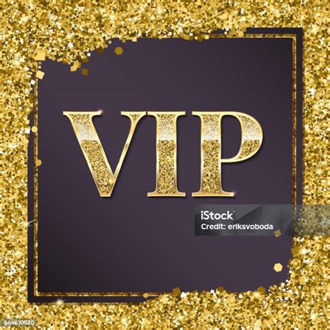 Vip 프리미엄 초대 카드 포스터 또는 전단지 파티 골든 디자인 빛나는 샤인 텍스트와 함께 서식 파일입니다 골드 반짝이 샤인 텍스트 배지 장식 배경 가리기에 대한 스톡 벡터