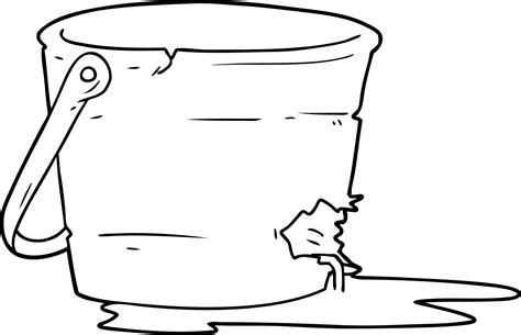 Broken Bucket Cartoon 12386166 Vector Art At Vecteezy