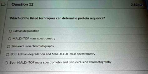Solved Question 12 Which Of The Listed Techniques Can Determine