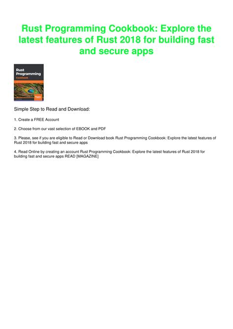Ppt Pdf Rust Programming Cookbook Explore The Latest Features Of
