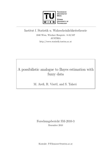 Pdf A Possibilistic Analogue To Bayes Estimation With Fuzzy Data